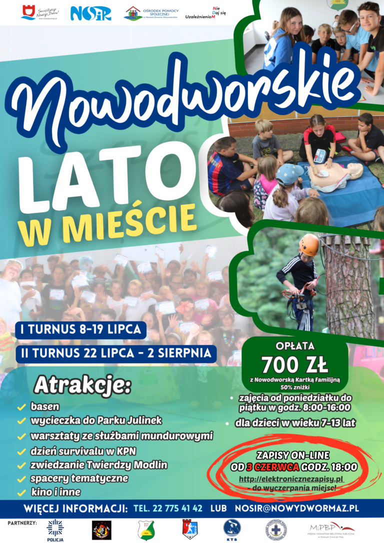 Półkolonie „Nowodworskie lato w mieście 2024” – NOSiR